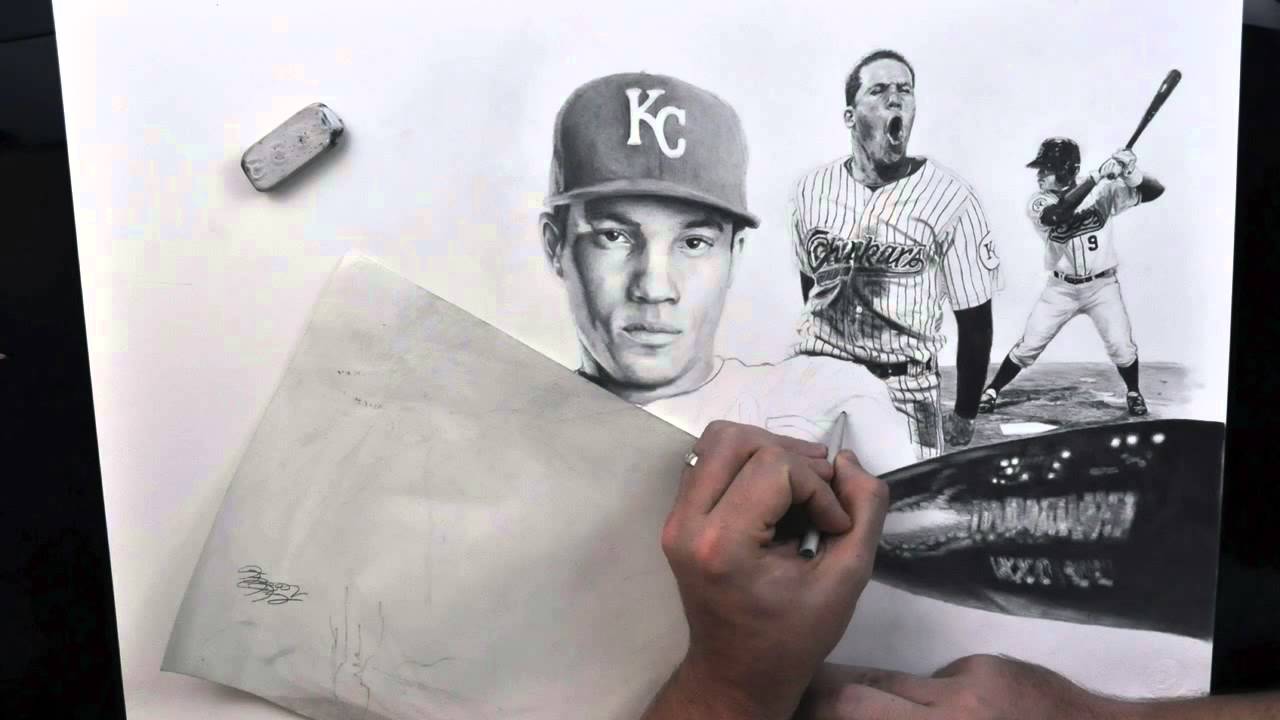 Keegan Hall's time-lapse drawing of Hilton Richardson - YouTube