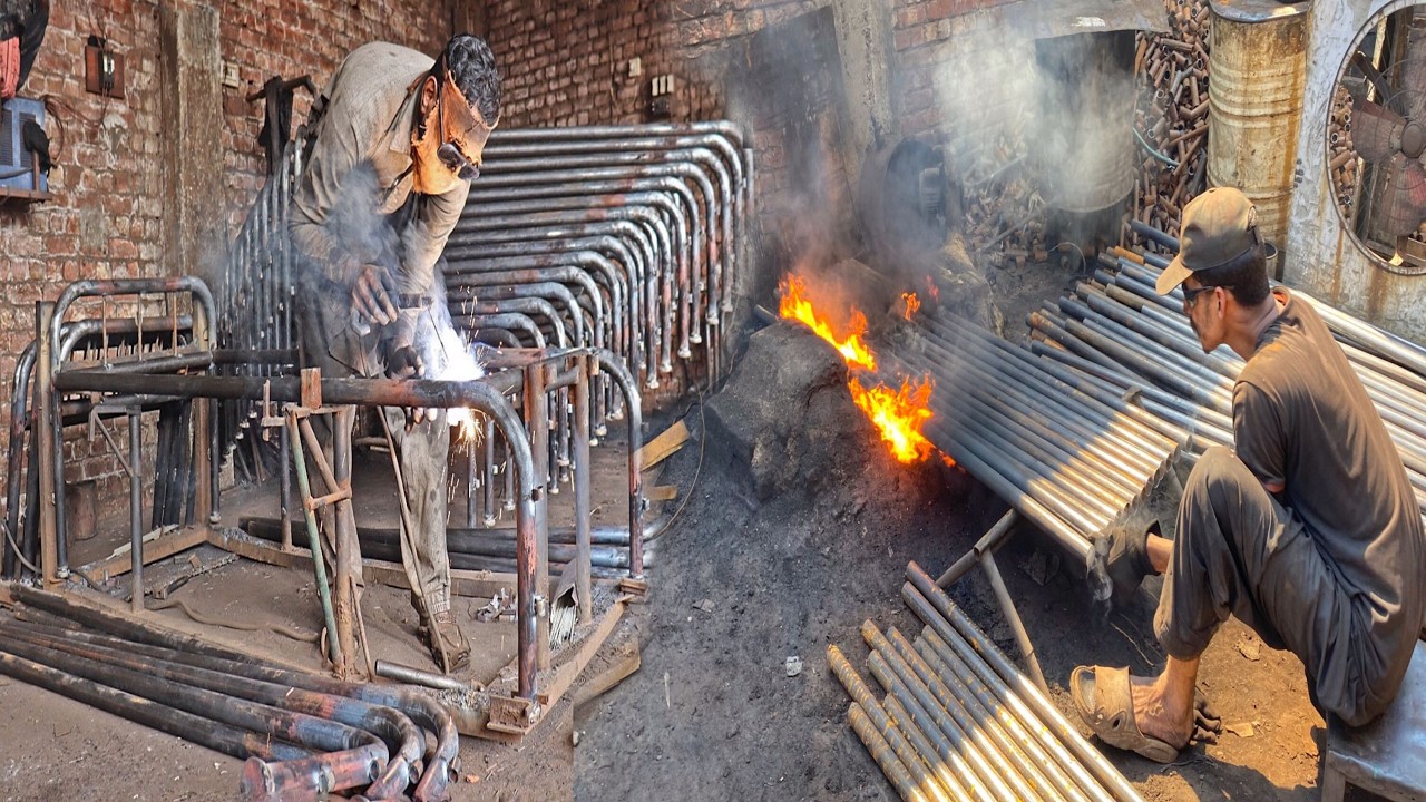 Incredible Process of Making Iron Charpa | Steel pipe Mass Production ...