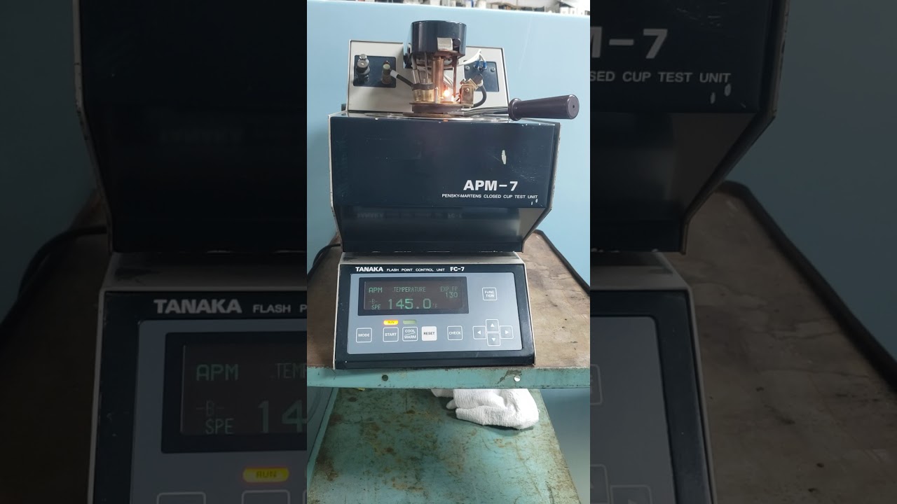 Tanaka APM-7 Automatic Pensky Martens flash point tester - YouTube