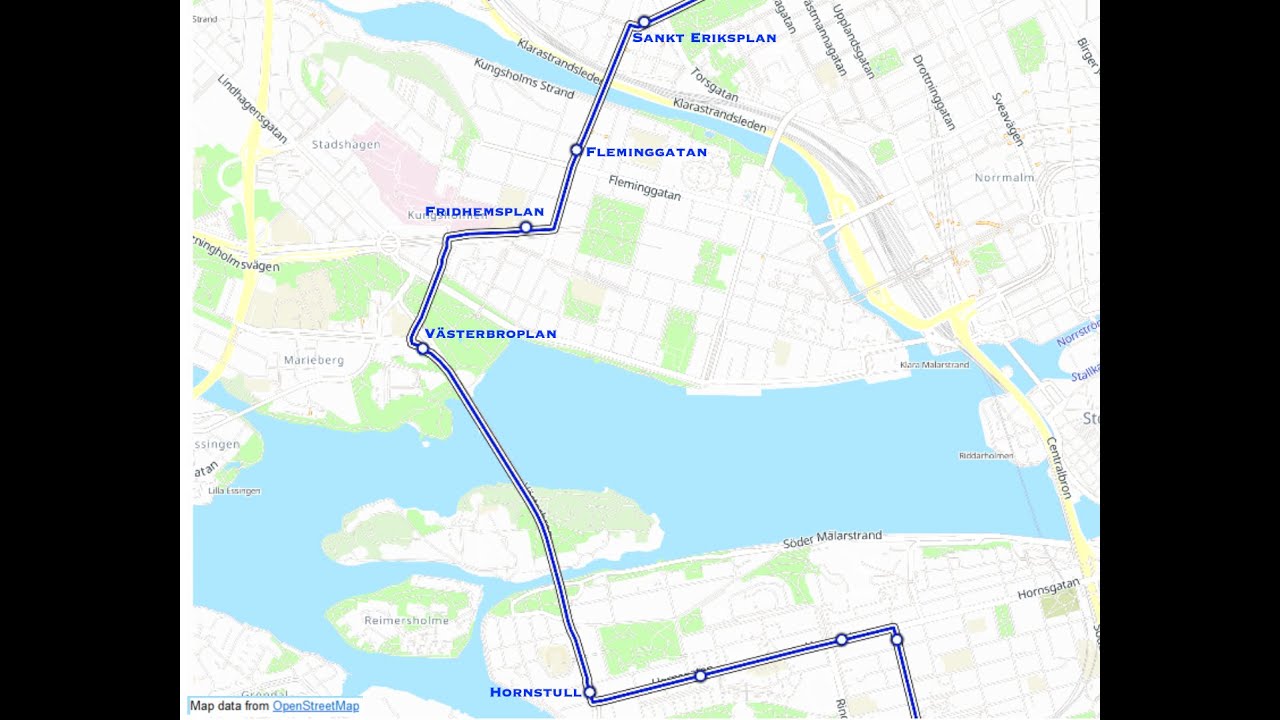 4:3 Stockholm Bus Route 4 Radiohuset to Gullmarsplan. Part 3 Sankt ...