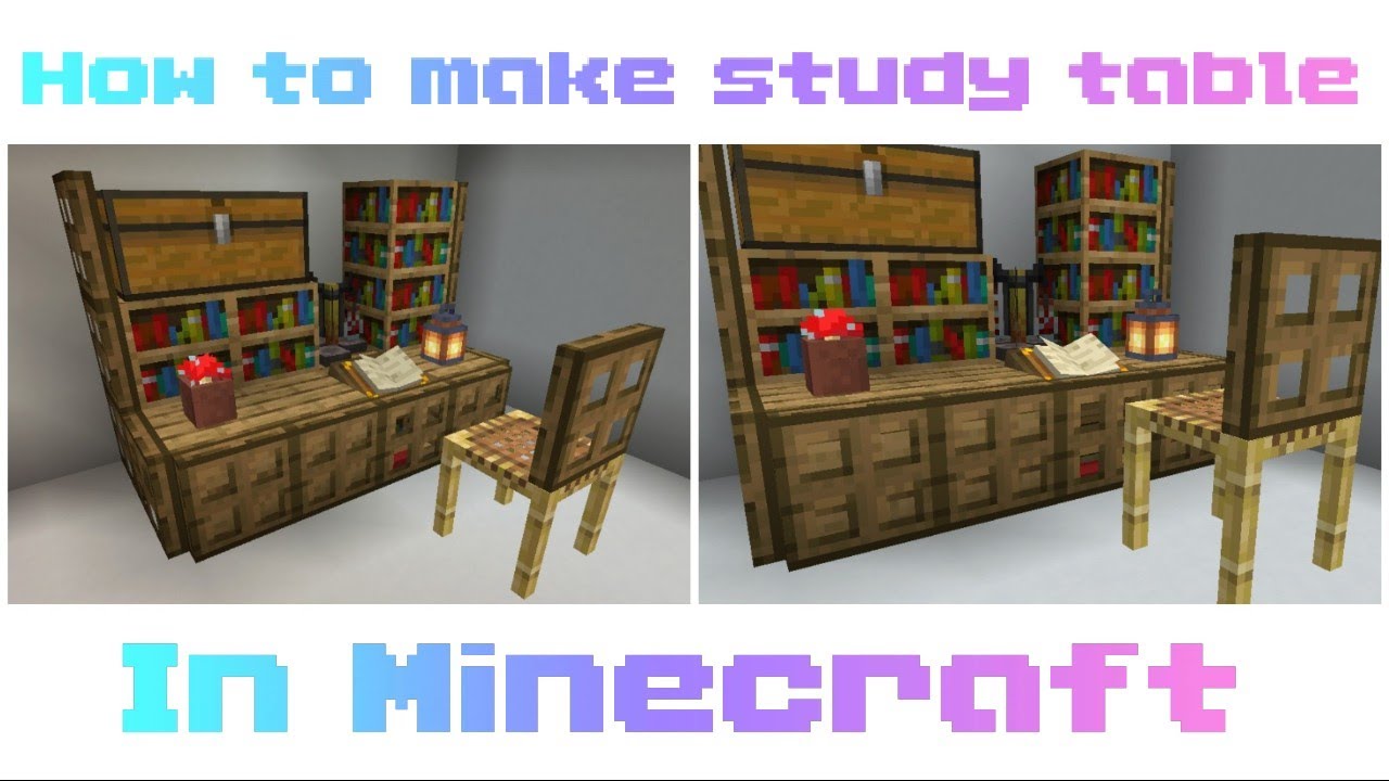 How to make a study desk in Minecraft - YouTube