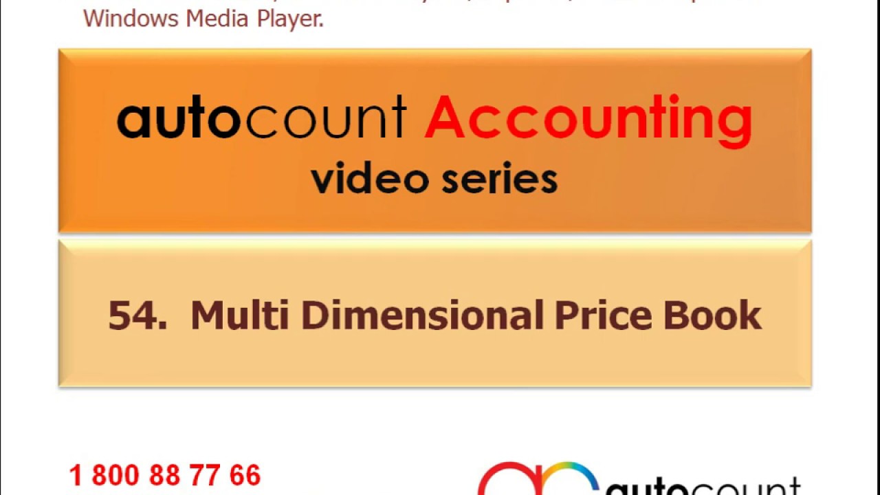 54-AutoCount Accounting Software Video Series - Multi-DimensionalPrice ...