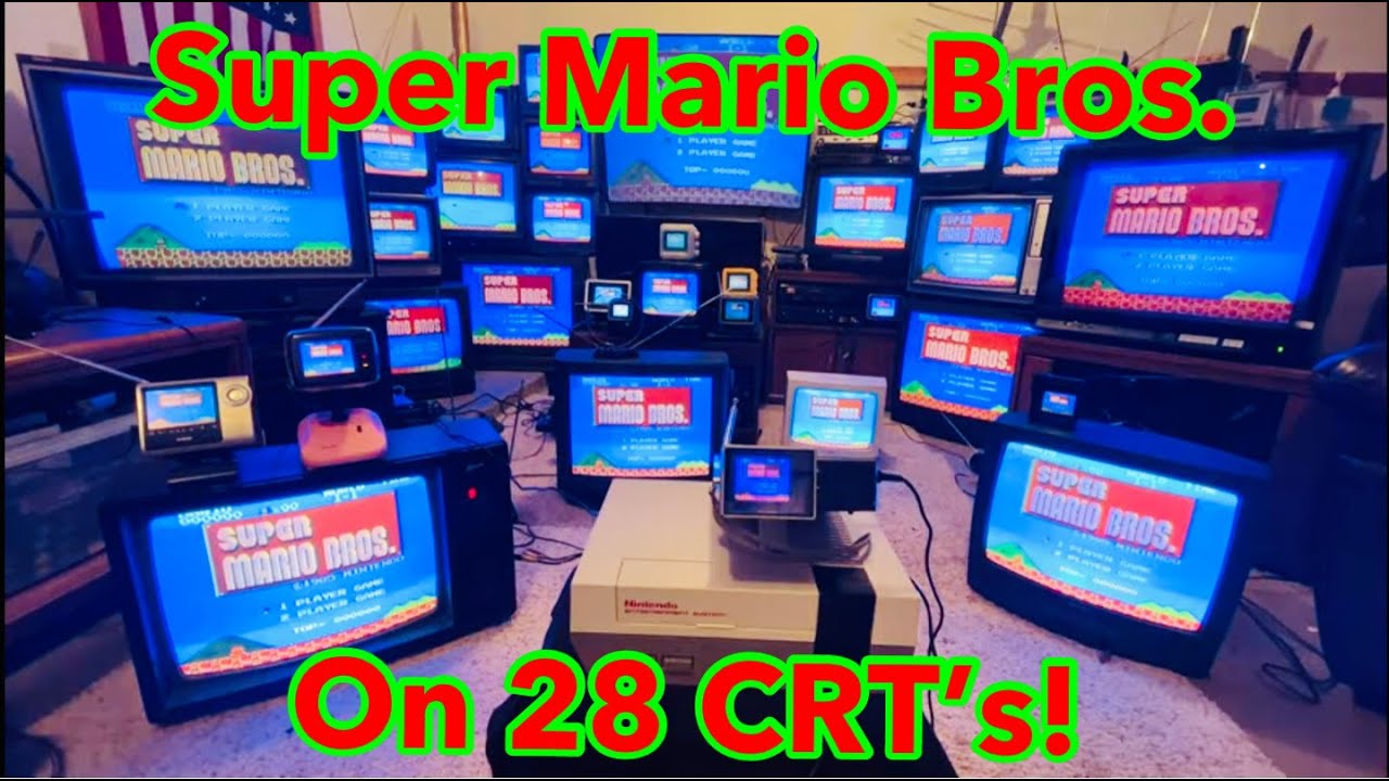 NES Super Mario Bros. on 28 CRT's - YouTube