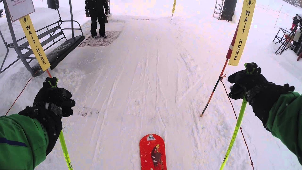 My First Time In Powder Monoskiing At Wolf Creek 2-28-15 - YouTube