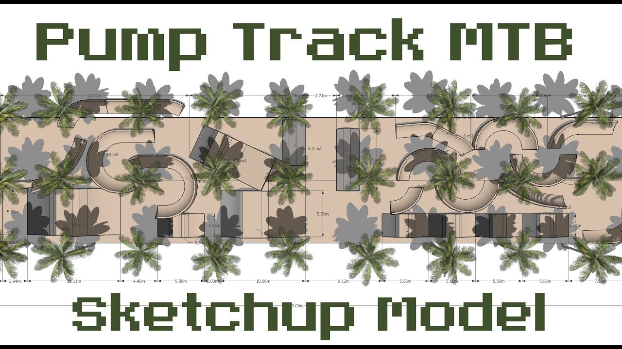Pump Track MTB sketchup model - YouTube