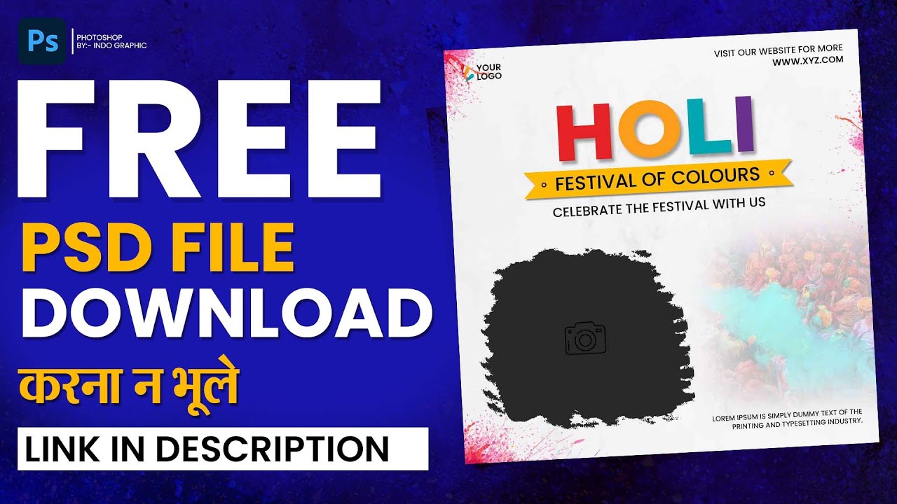 Happy Holi | Holi Post Design in Photoshop | Free PSD | Poster Maker ...