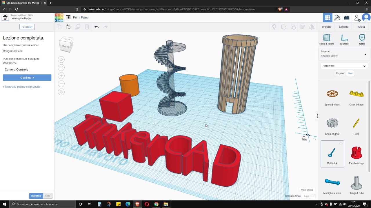 Video Guida - Iniziare con il 3D con TinkerCAD Gratis sul Web, Facile e ...