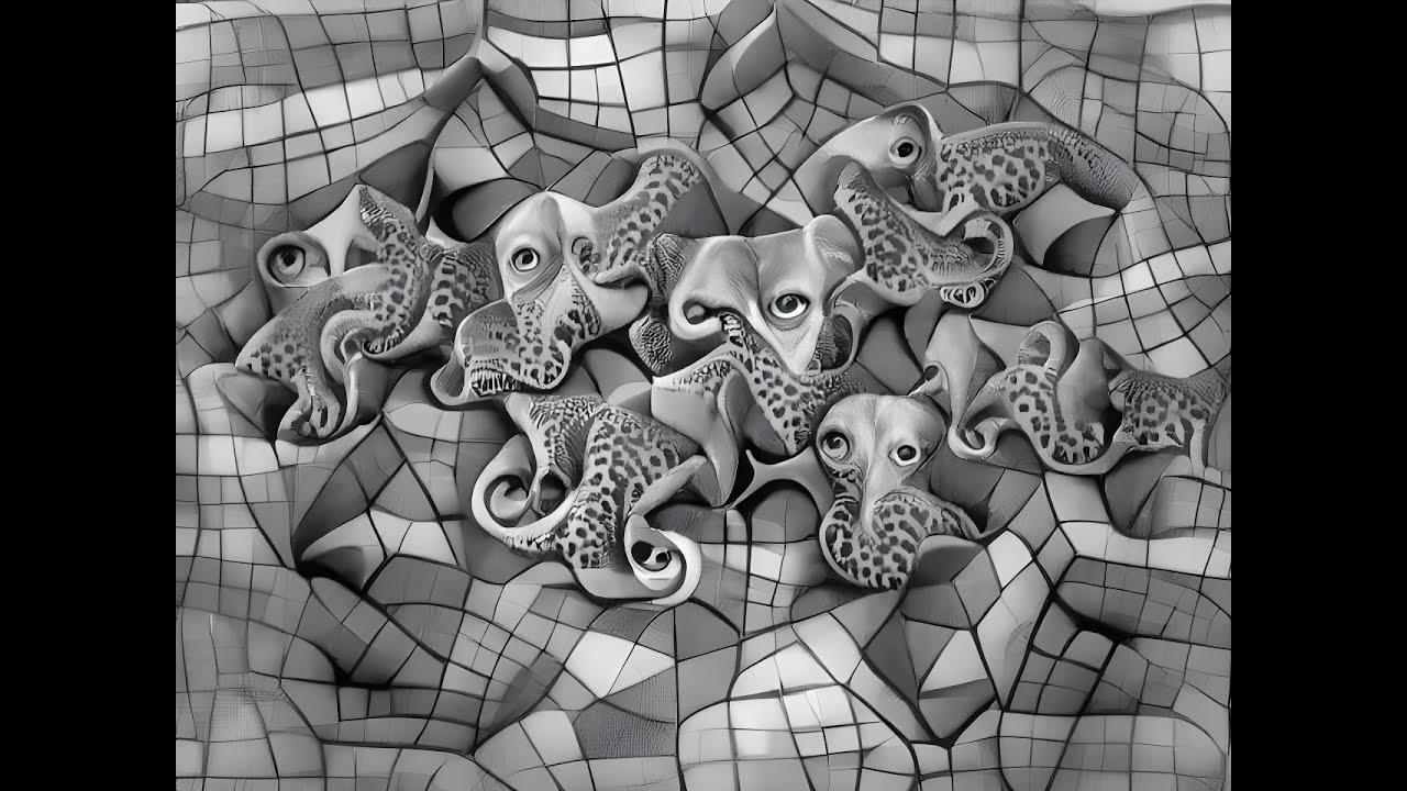 octopus tessellation, mc escher - YouTube