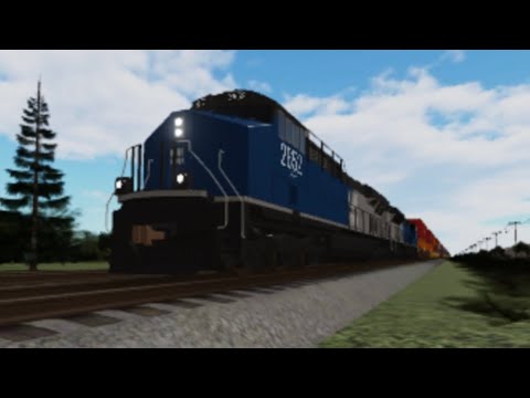 Blue River Leads Intermodal train in Ro-Scale Blue River Mainline - YouTube