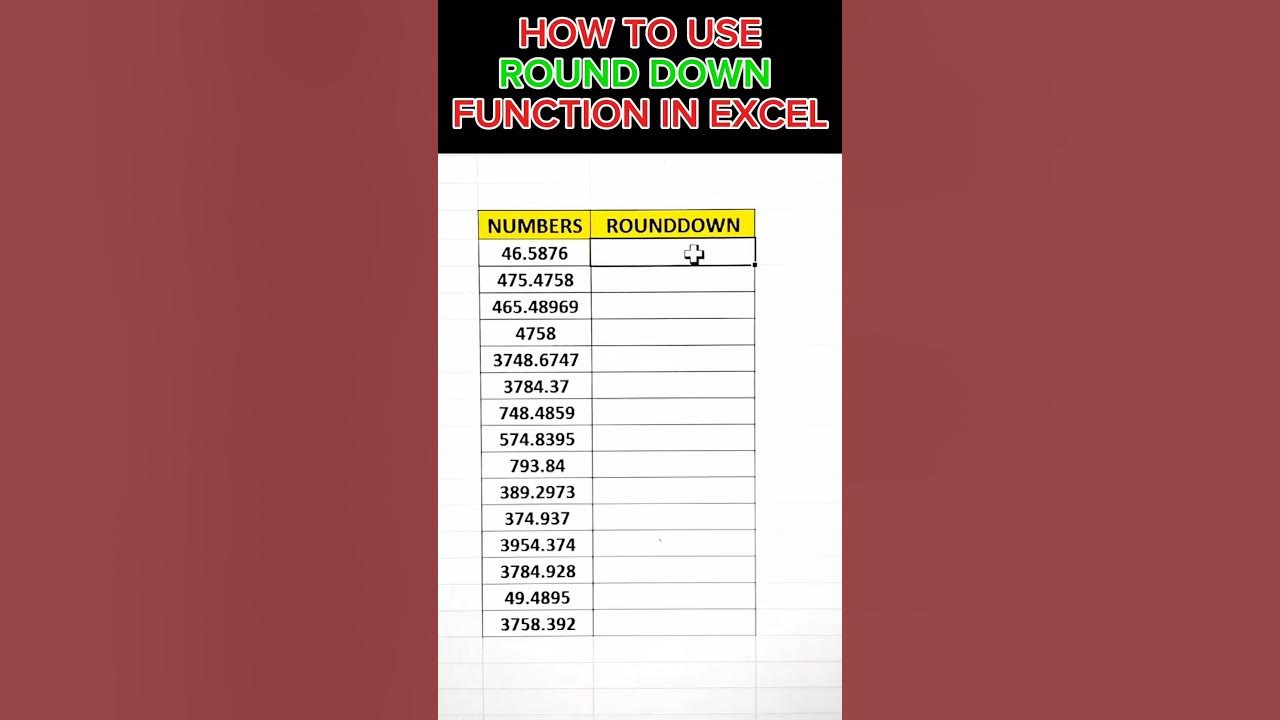 How To Use Rounddown Function In Excel Excel Tips And Tricks Excel Exceltips Exceltricks
