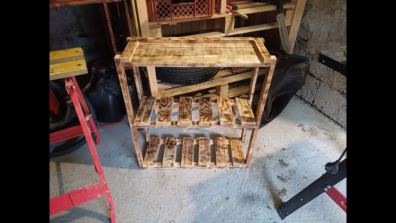 Homemade wooden rack - YouTube