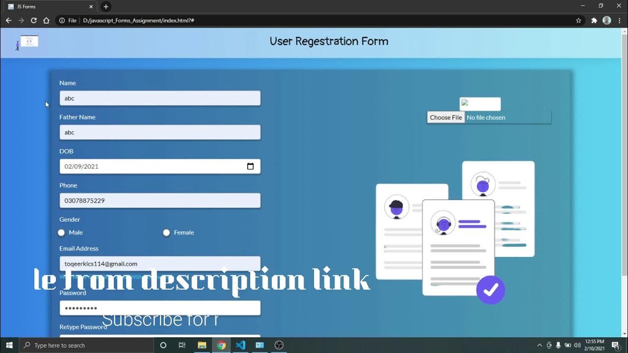 JavaScript Form Validation | Form Validation With Regex - YouTube