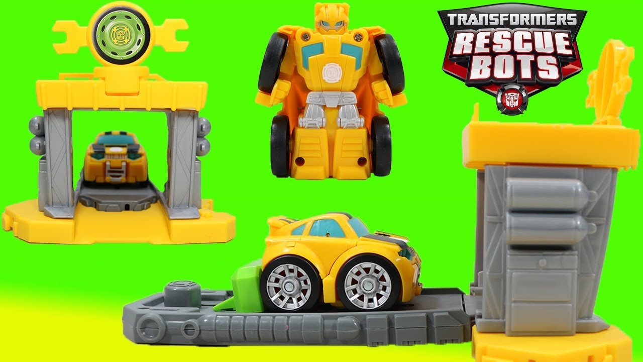 Transformers Rescue Bots Bumblebee Flip Racers Quick Launch Garage ...
