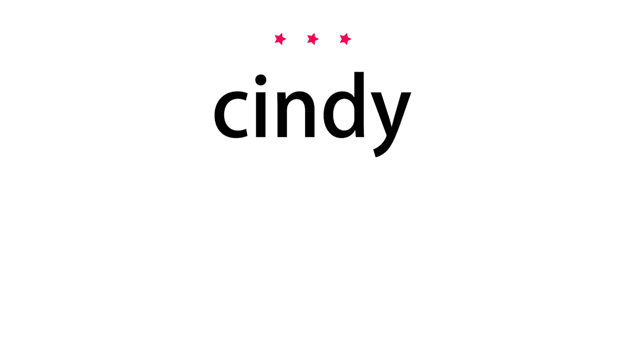 How to pronounce cindy - Vocab Today - YouTube