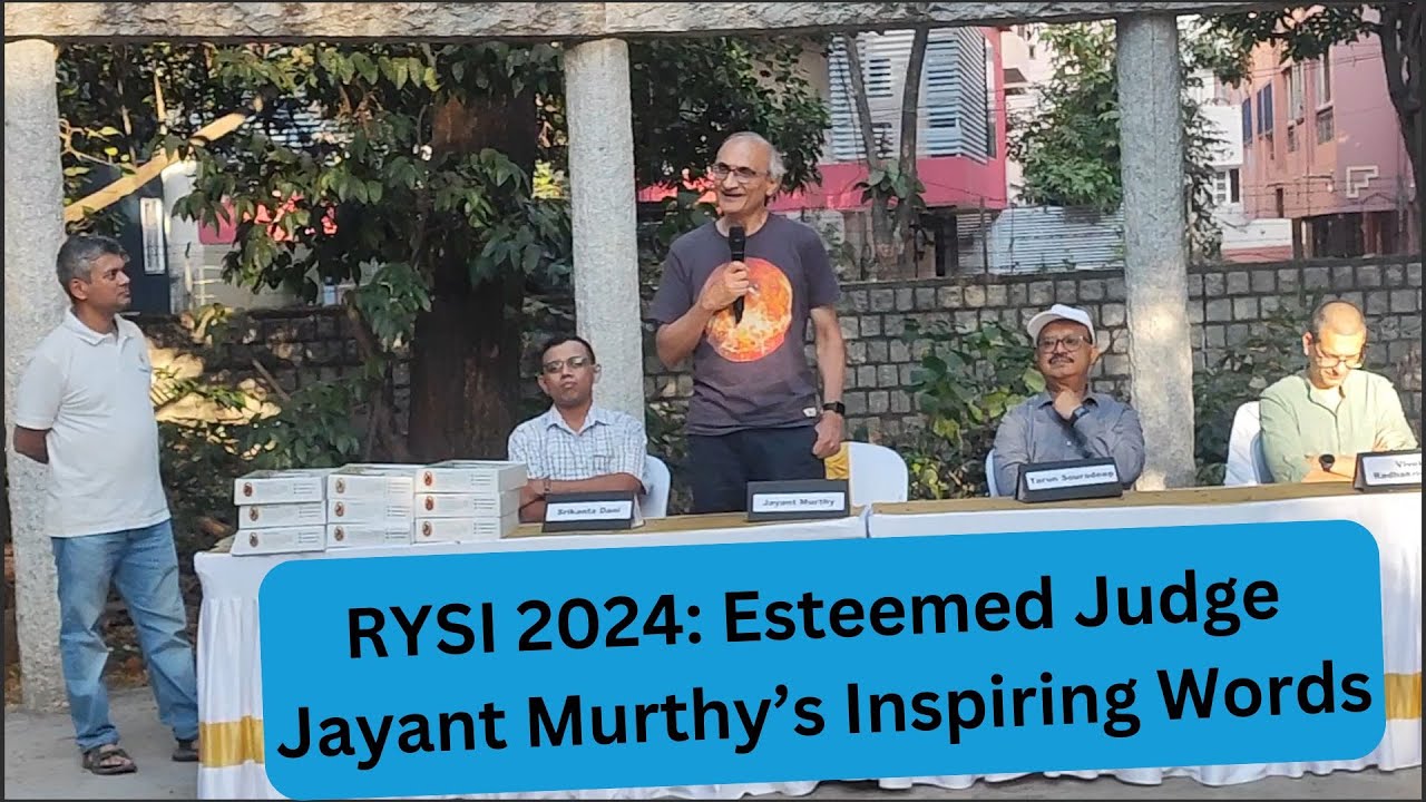 RYSI 2024: Esteemed Judge Jayant Murthy’s Inspiring Words - YouTube