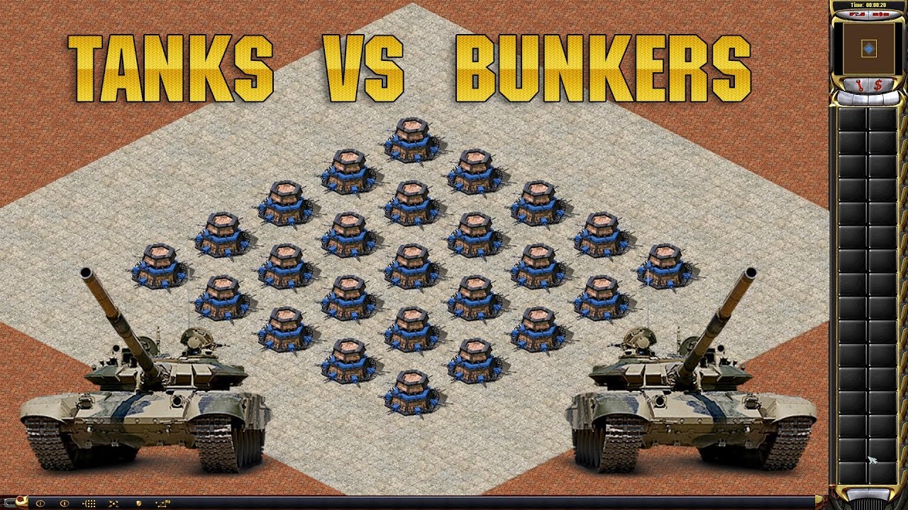 Red Alert 2 & Yuri's Revenge - Tanks vs Bunkers Experiment - YouTube
