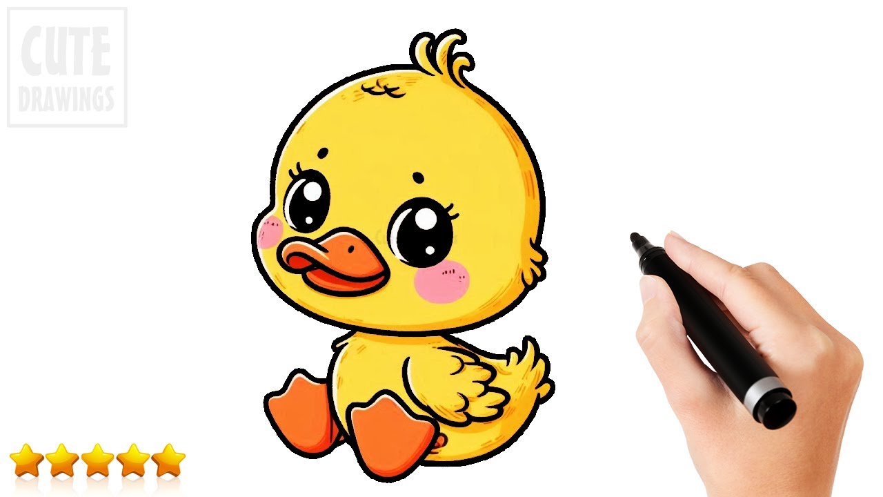 How To Draw a Cute Baby Duck 💛 Easy And Step By Step - YouTube