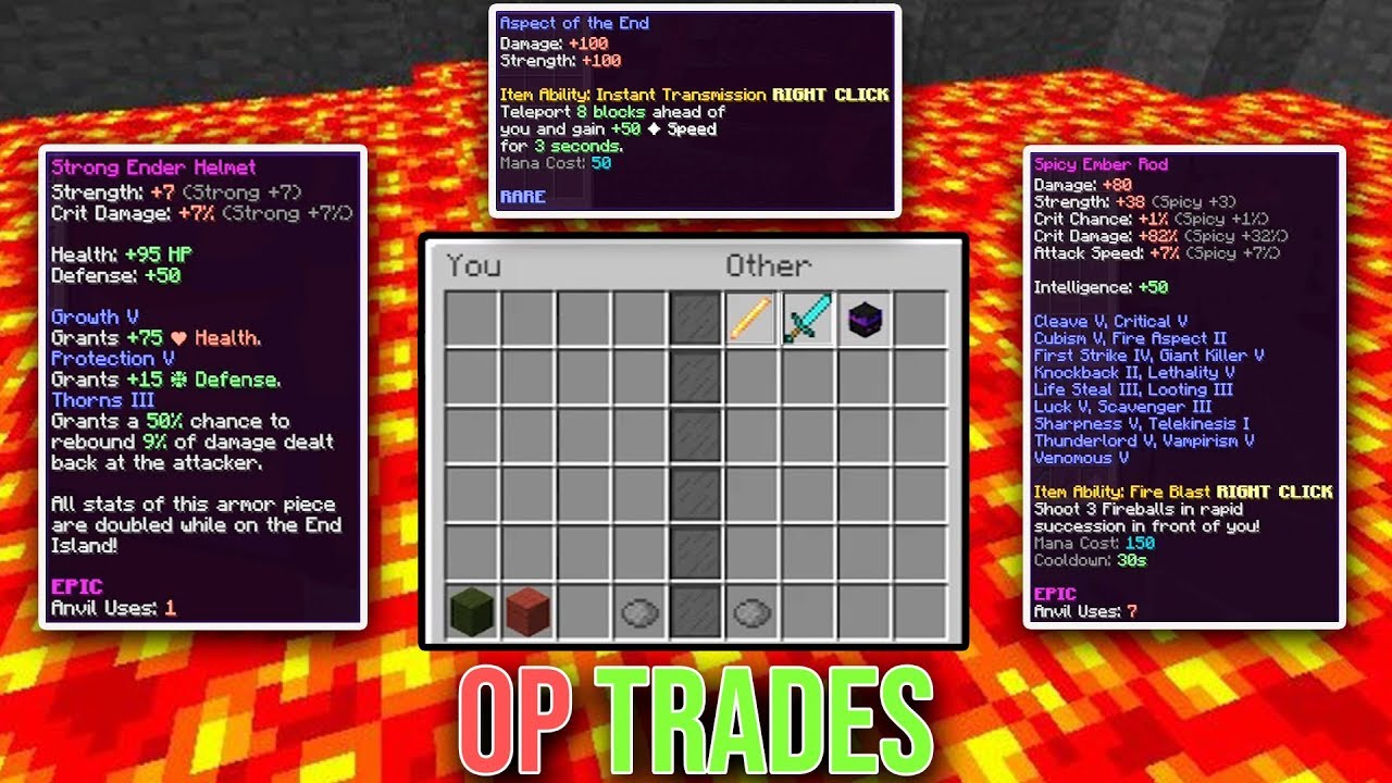 Hypixel Skyblock Fans TRADE ME OP ITEMS!!! (Spicy EMBER ROD, AoTE ...