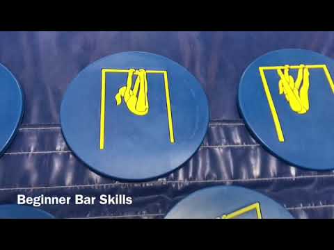 How to teach preschool gymnastics bars! Stations with Gym Dots! - YouTube