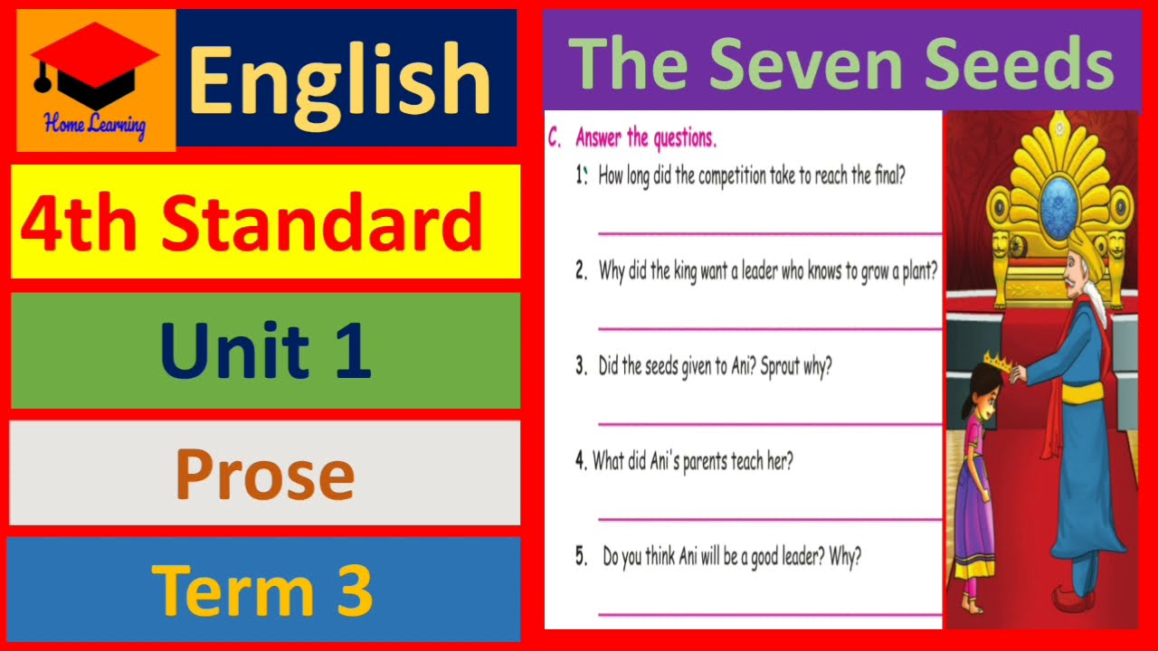 The Seven Seeds- Exercises, Question & Answers- 4th Standard- Unit 1 ...