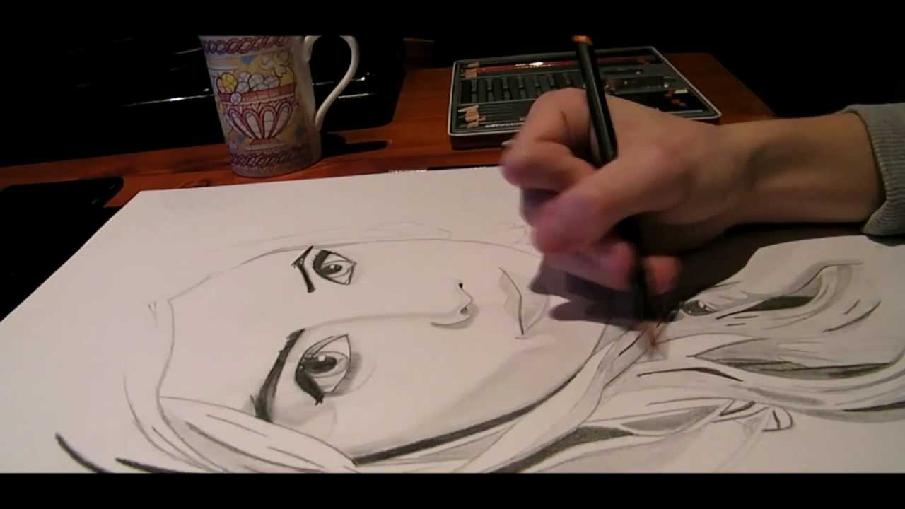 Ashley Benson Speed Drawing [Hanna from Pretty Little Liars] - YouTube