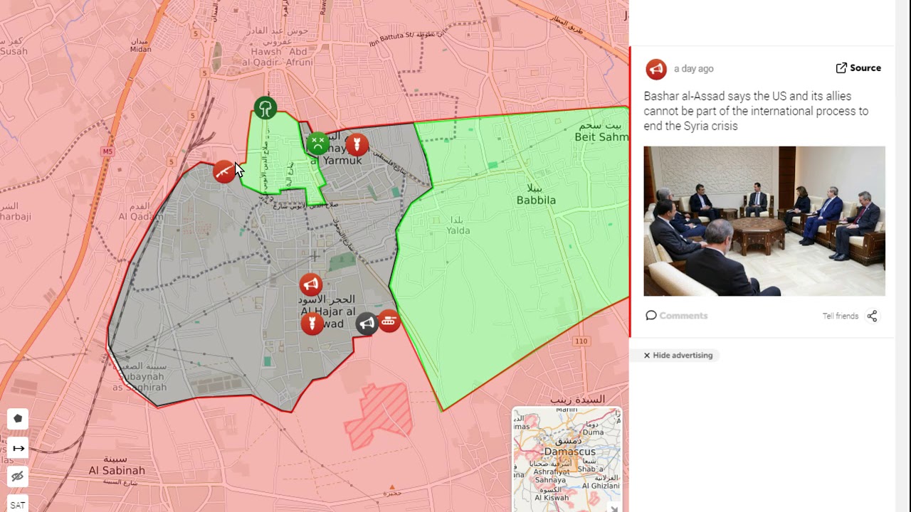 Syria Live Map - Yarmuk Operation - 4/24/18 - YouTube