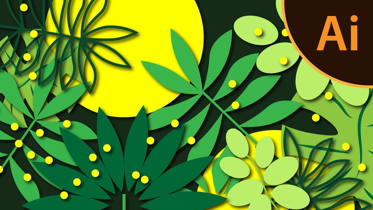 Tropical illustration for background with geometric shapes in Adobe ...