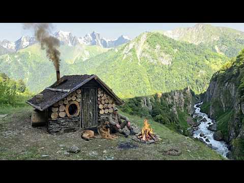 Solo Bushcraft: Off-Grid Survival Cabin with My Dog