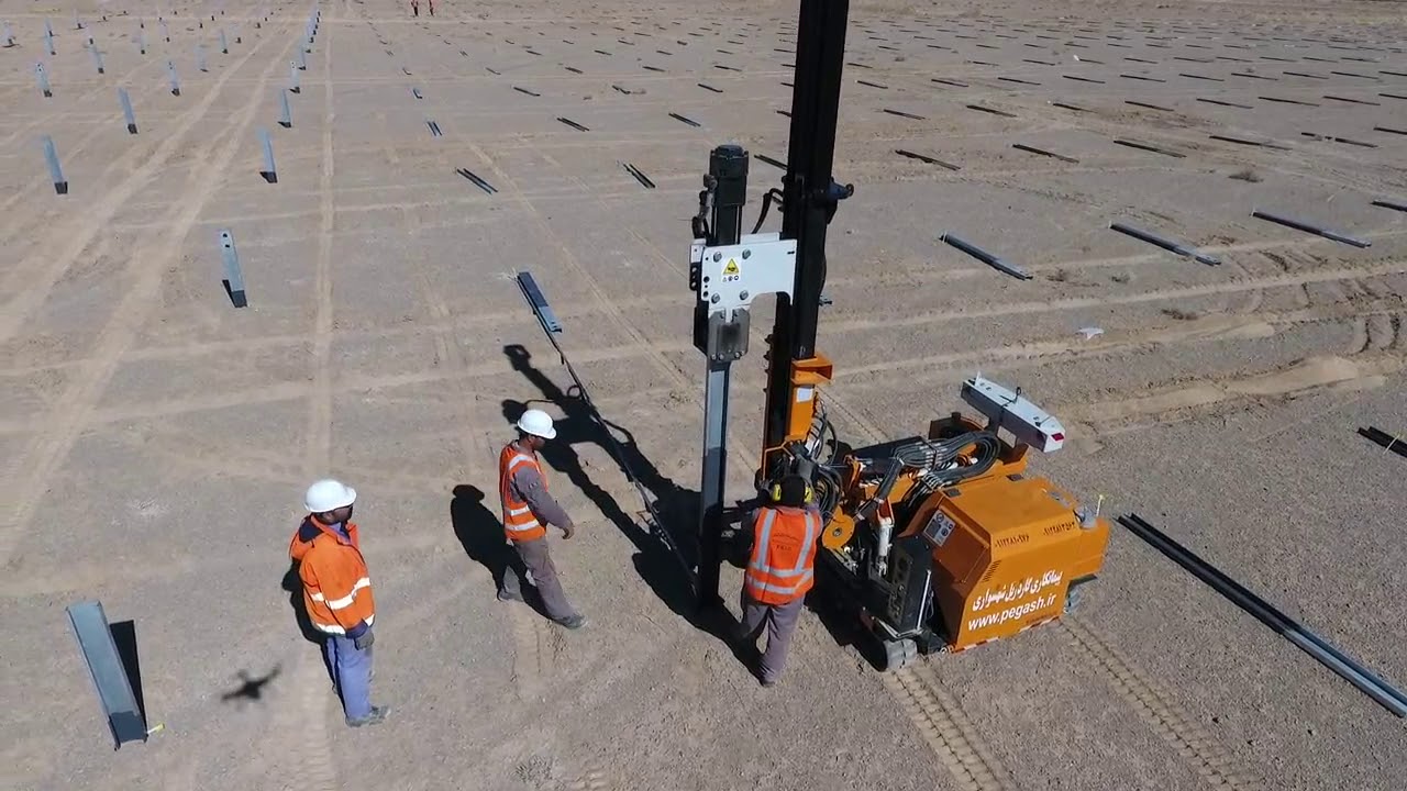 Solar panel piling - YouTube