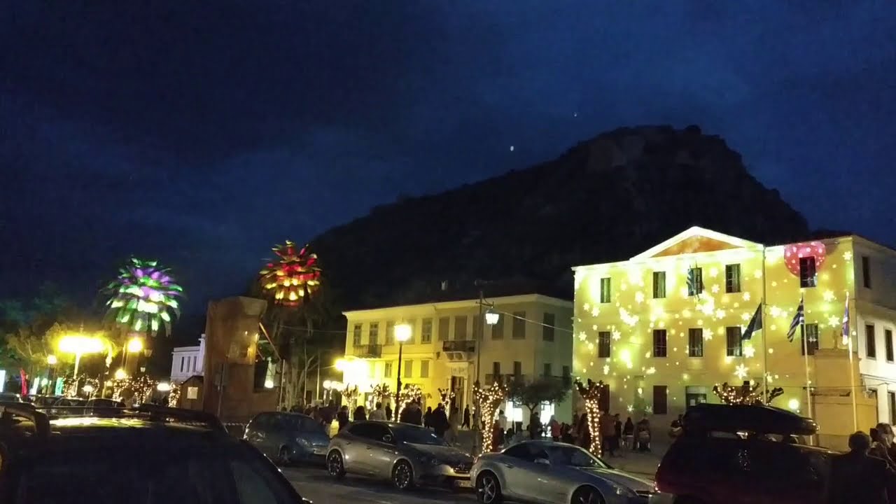 Nafplio - Christmas 2020 nightview - YouTube