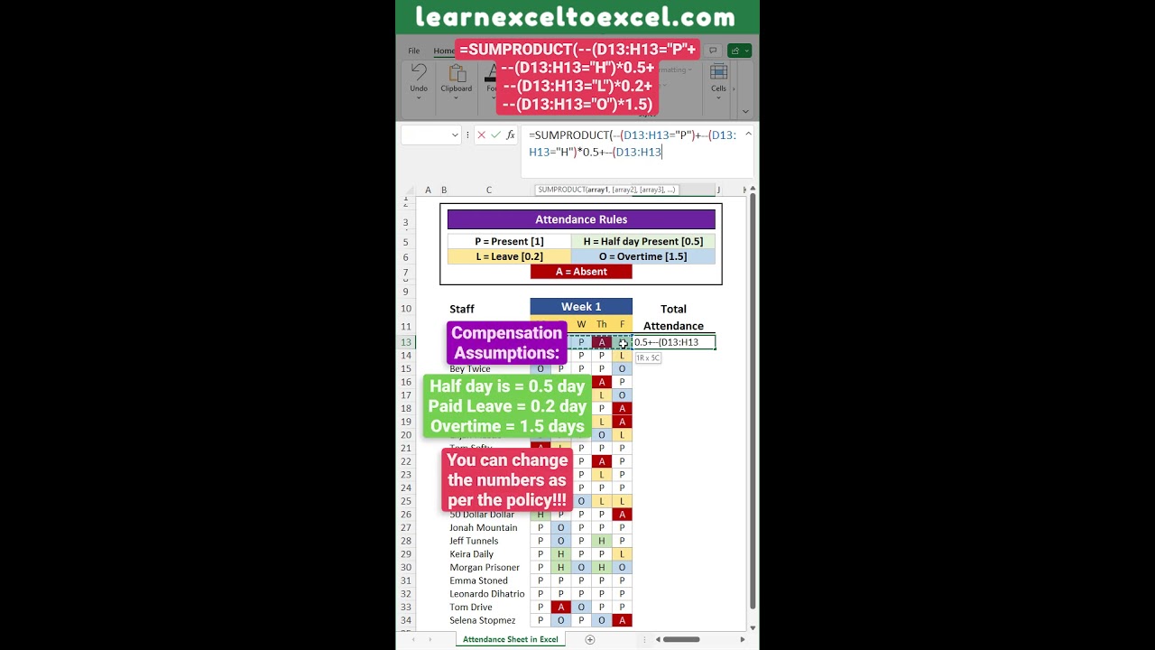Make Attendance Sheet In Excel Count Workdays Using Excel Formula With Make Attendance Sheet In Excel Count Workdays Using Excel Formula With