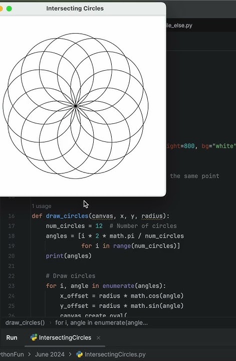 Intersectingcircles Pythongraphics Python3 Codingisfunlearntocode Creativecoding Circleart