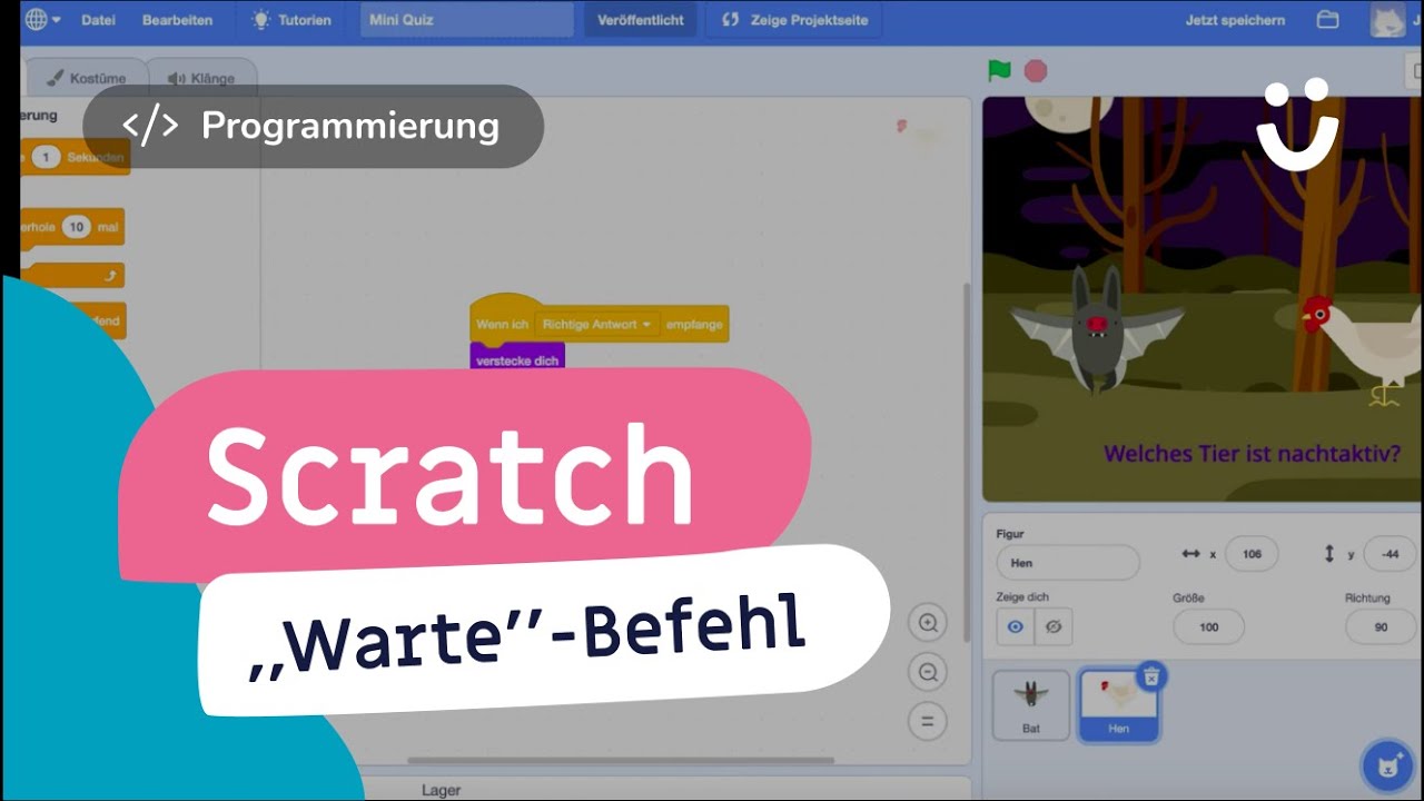 Scratch Befehl "Warte" - YouTube