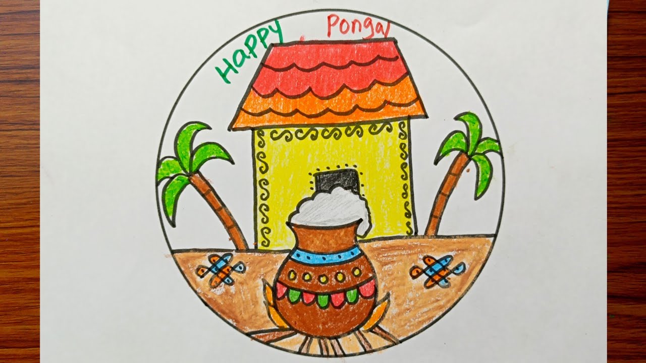 Sankranti drawing || makar sankranti drawing || pongal drawing ...