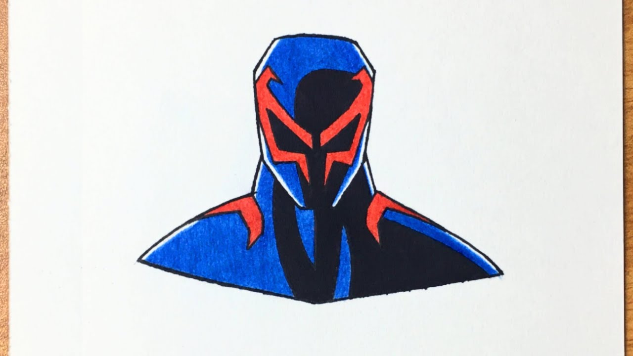 How to draw Spider-man 2099 in 5 minutes | Spider-Man Across the Spider ...