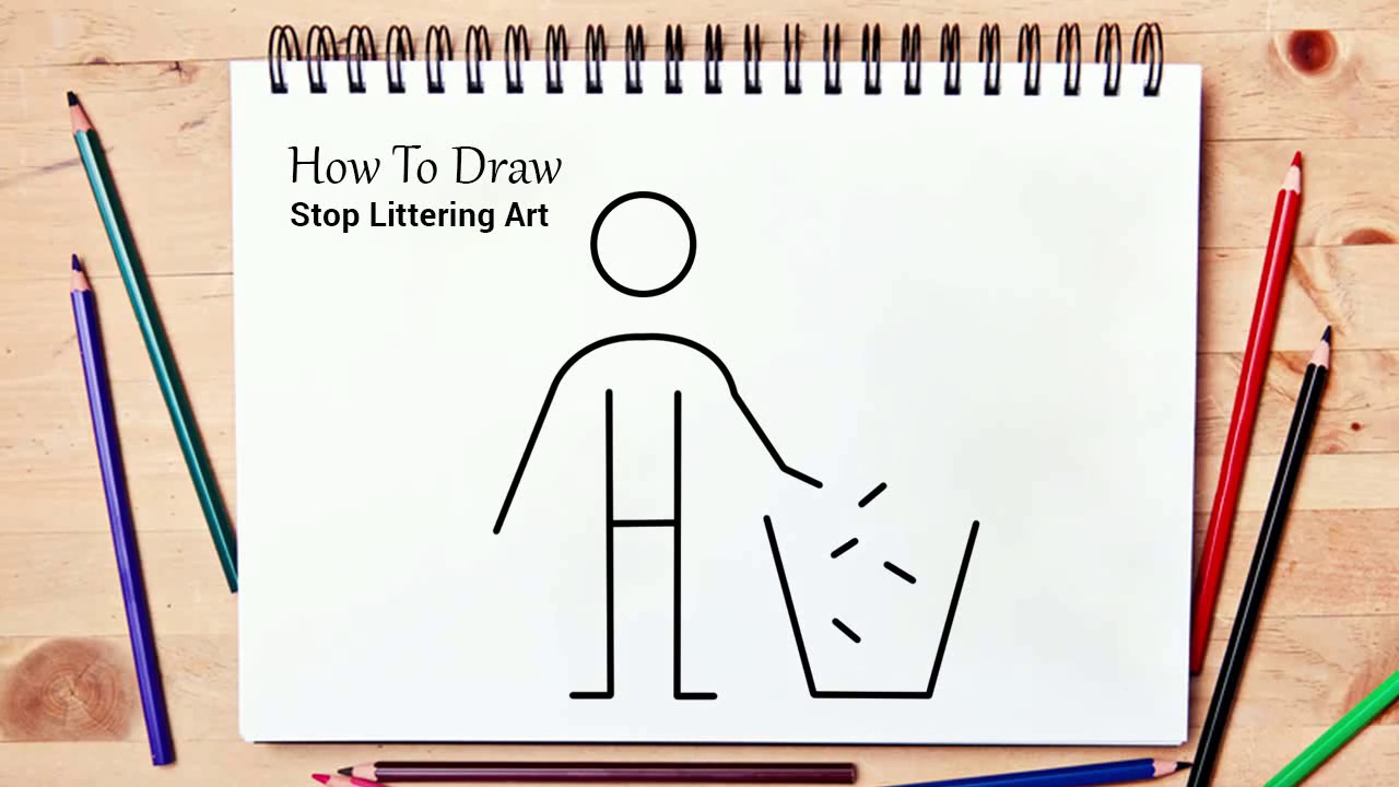 How to Draw StickMan Stop Littering Art - YouTube