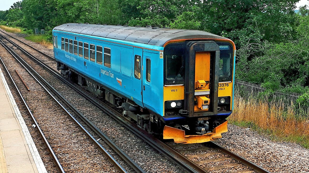 Network Rail Inspection Train 153376 passes through Edenbridge 21/7/23 ...