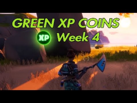 Fortnite* GREEN XP COINS Week 4 Season 4 Chapter 2. - YouTube