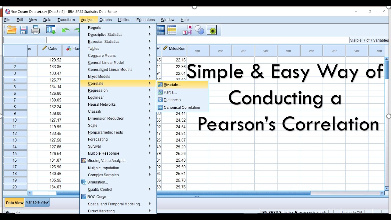 Simple and Easy Way of Conducting a Pearson's Correlation using SPSS. - YouTube