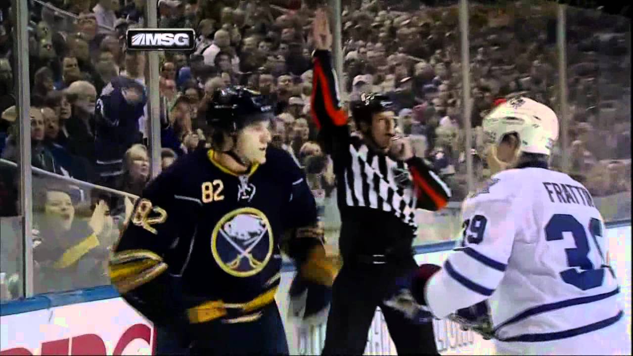 Marcus Foligno vs Matt Frattin fight. Toronto Maples Leafs vs Buffalo ...