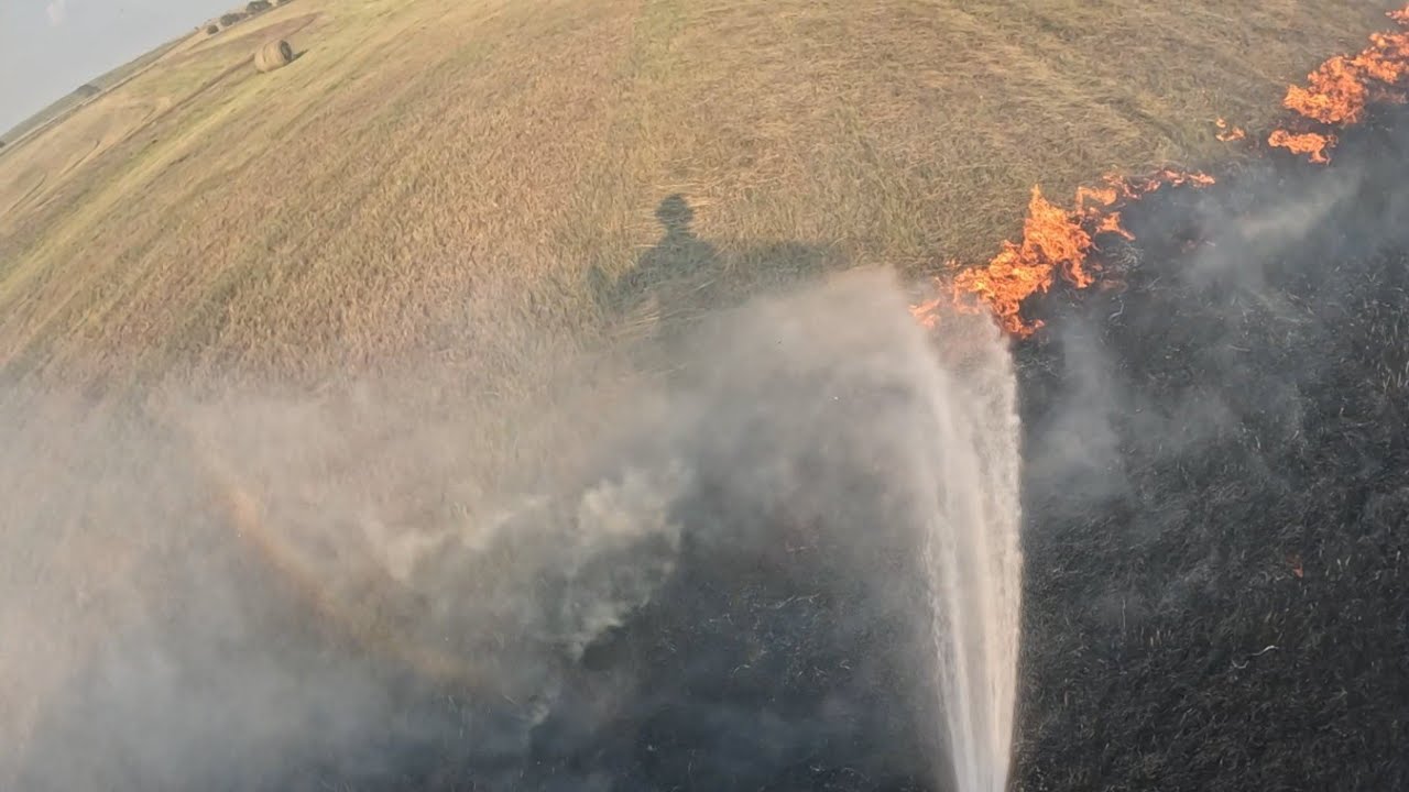 Baler/hay field fire westfall mutual aid - YouTube