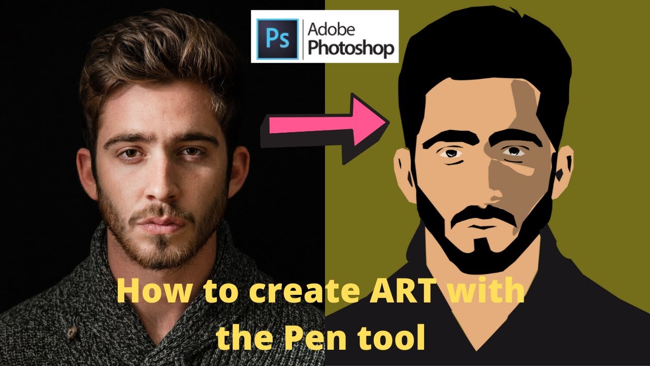 How to create ART with the Pen tool using Photoshop | පෙන් ටූල් ...