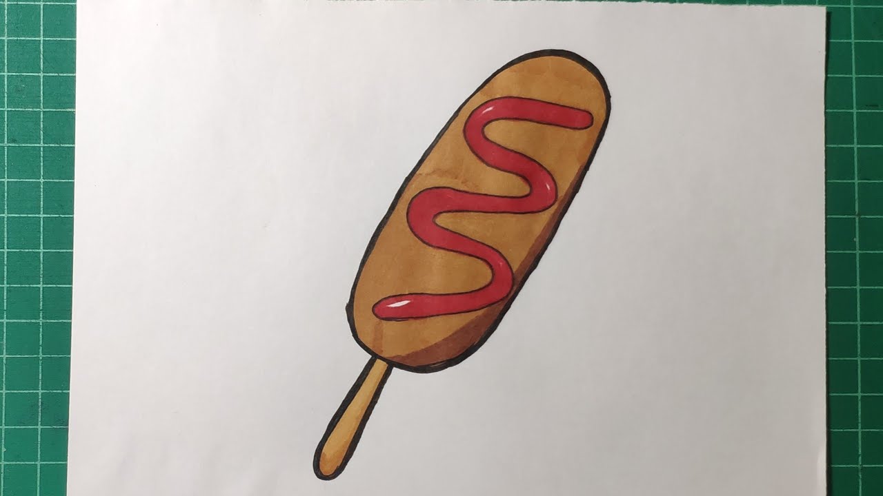 How To Draw A Corn Dog| Easy Drawing - YouTube