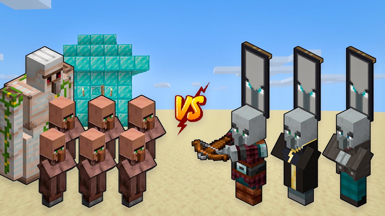 VILLAGERS VS RAID - DIAMOND VILLAGE VS RAID - GUARD VILLAGERS VS ...