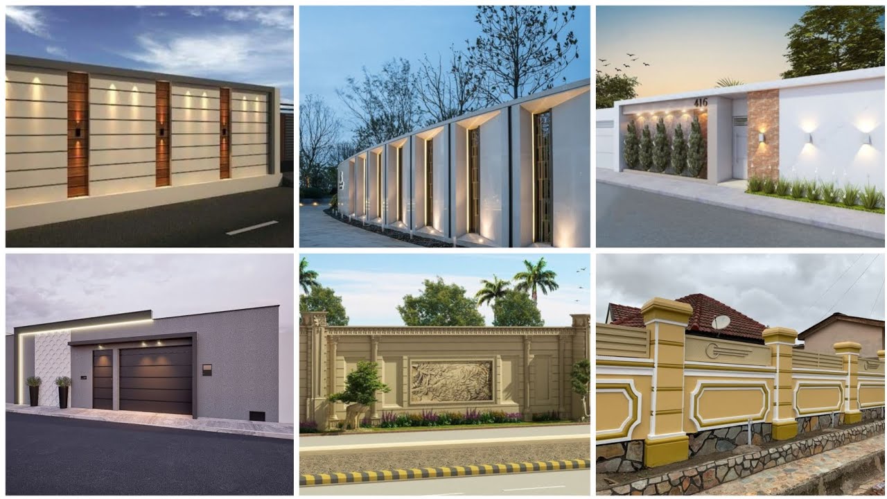 Modern Compound Wall Design | Boundary Wall Design | Home front Wall ...