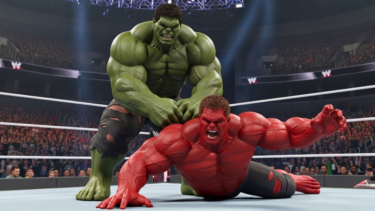 Red Hulk DESTROYS The Green Hulk in WWE Arena | Final Titan Match (4K ...