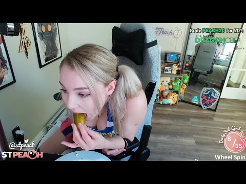 StPeach shoves that pickle up her mouth