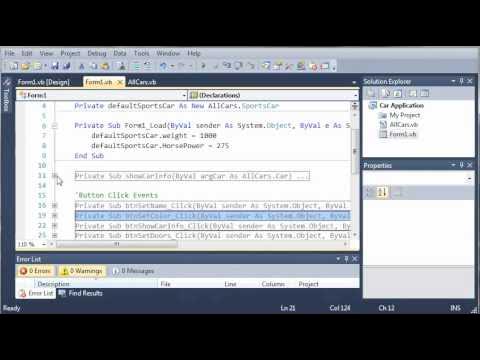 Visual Basic Tutorial - 113 - Car Part 8 Polymorphism - YouTube