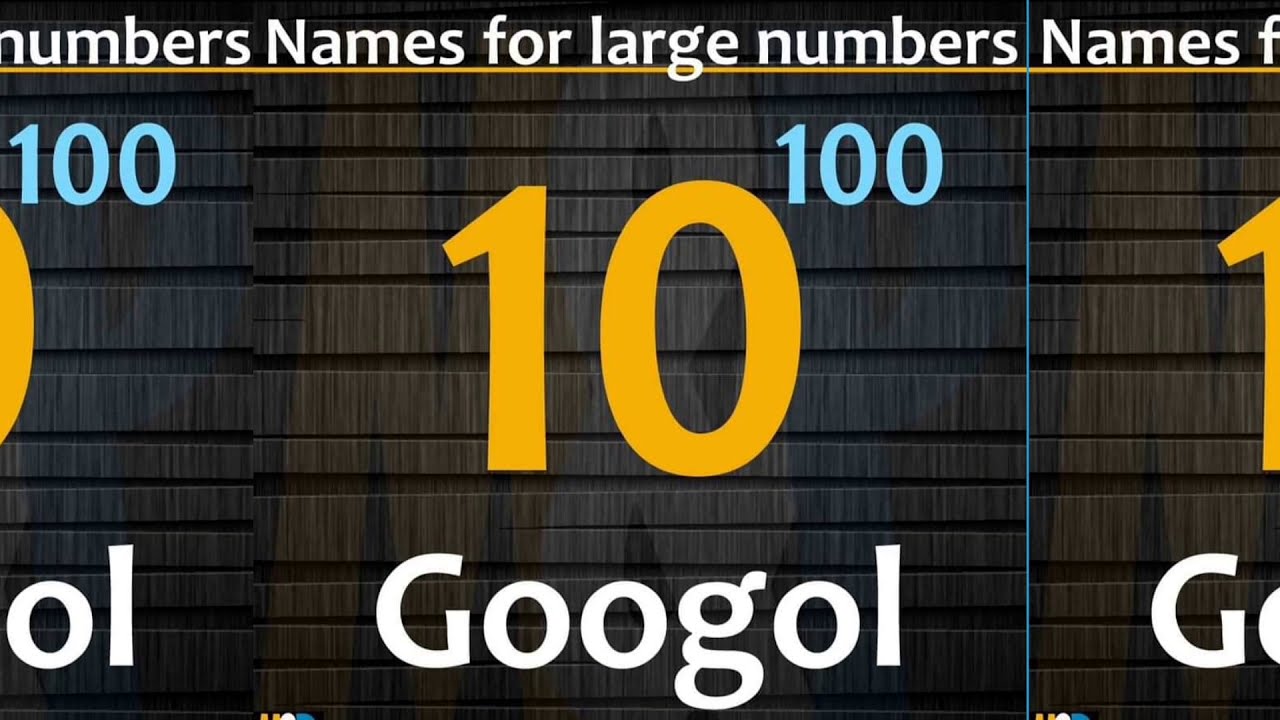 Name for the Largest Numbers [From 10 ⁶ to 10¹⁰⁰] - YouTube