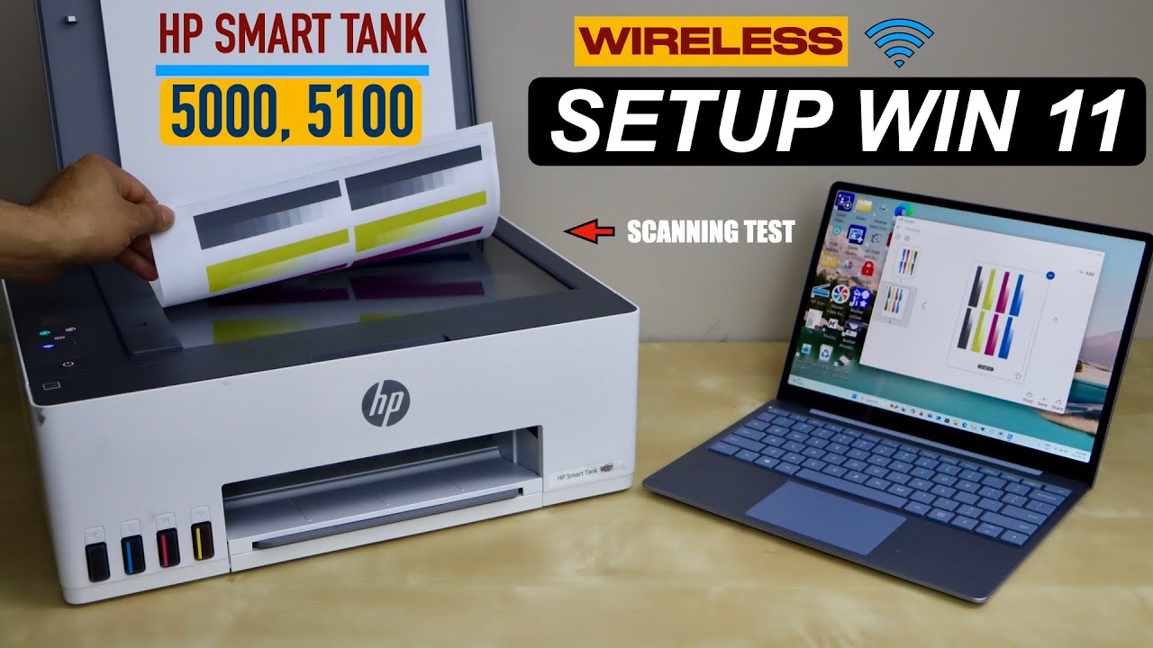 HP Smart Tank 5000, 5100 Wireless Setup Win 11, Connect To Network ...
